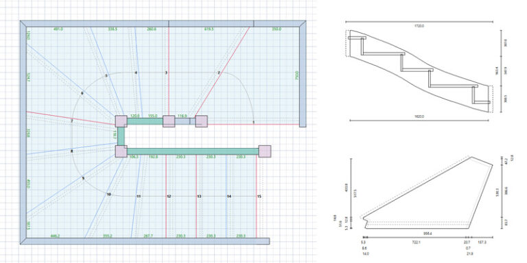Staircase design plan | staircase plan with dimensions