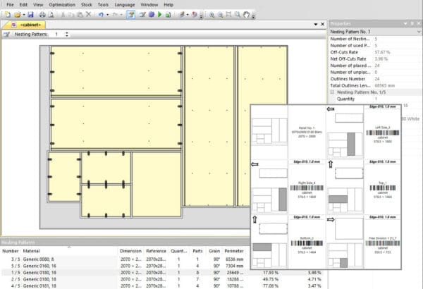 Optimal workflow for nesting CNCs: PolyBoard, OptiNest, VCarve